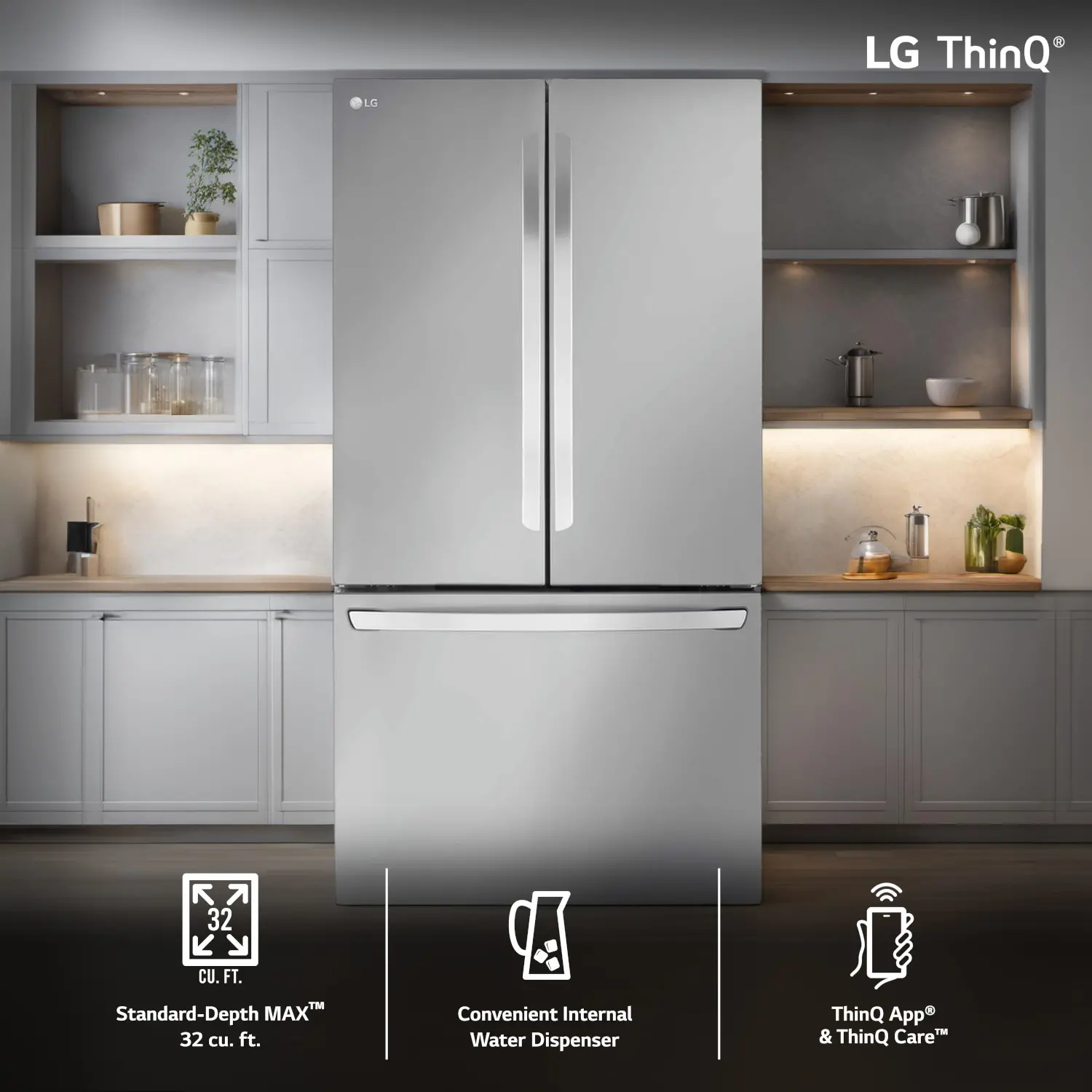 LG 32 Cu Ft French Door Refrigerator - Stainless Steel | RC Willey