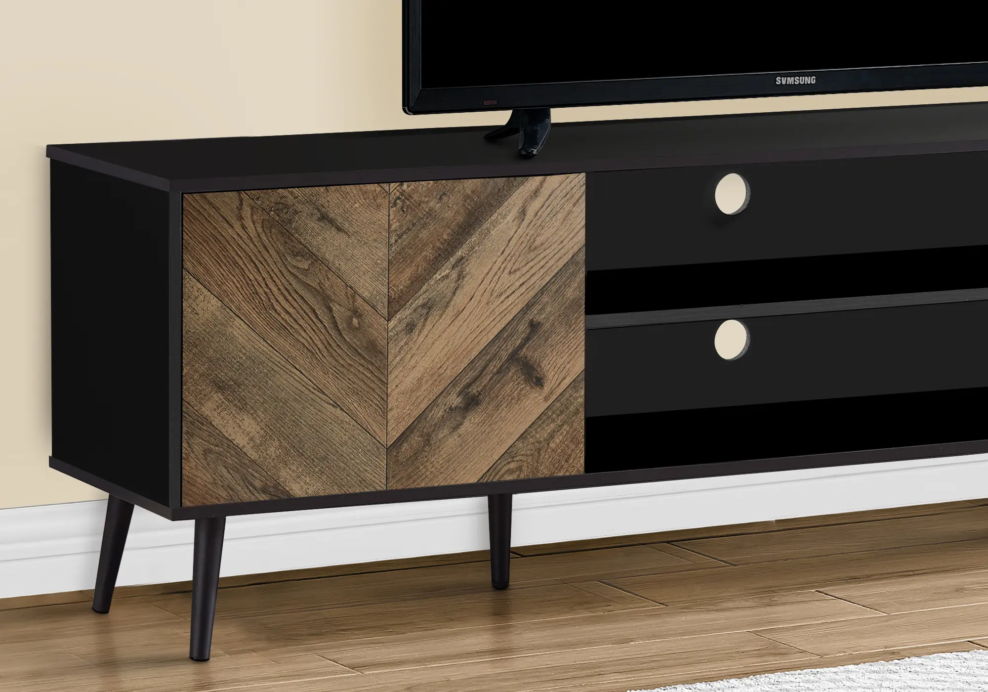 Heather Dark Brown and Black 72" TV Stand | RC Willey