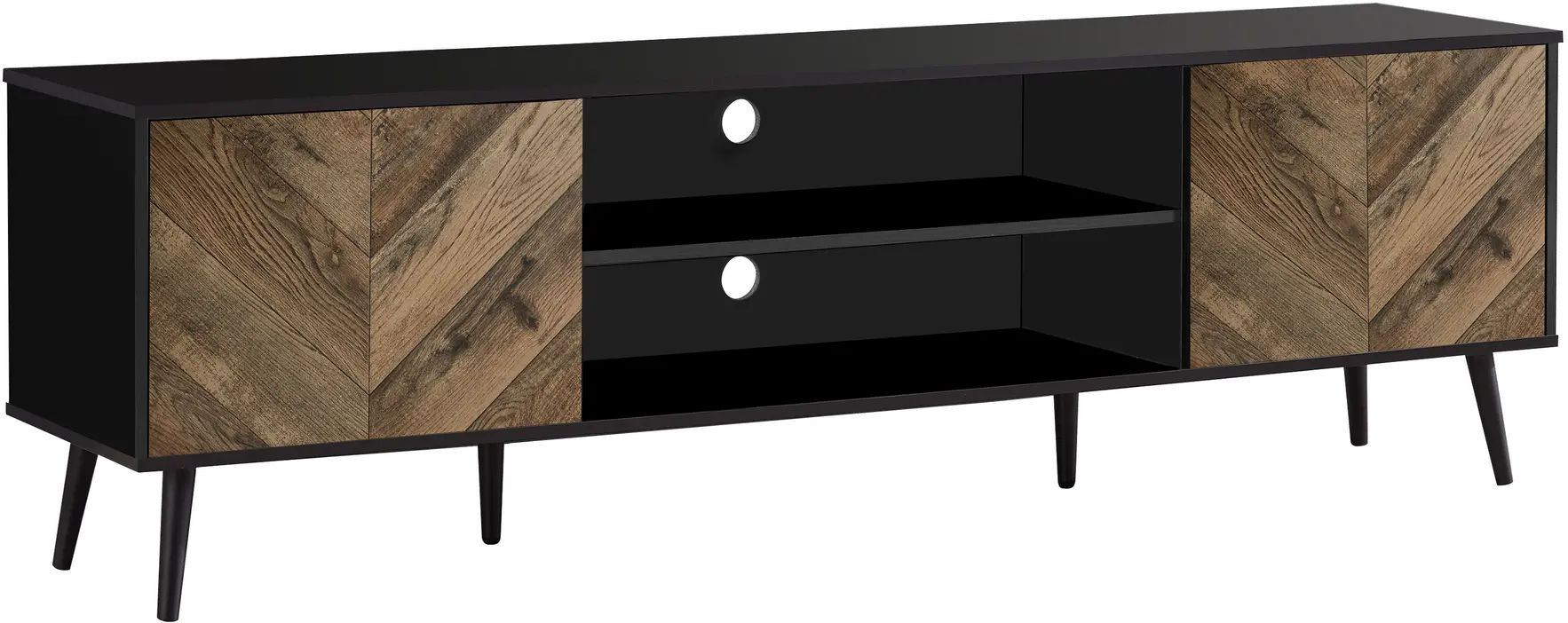 Heather Dark Brown and Black 72" TV Stand | RC Willey