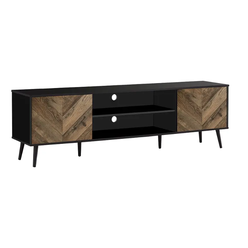 Heather Dark Brown and Black 72" TV Stand | RC Willey