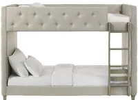Addyson Gray Upholstered Twin-over-Twin Bunk Bed | RC Willey