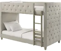 Addyson Gray Upholstered Twin-over-Twin Bunk Bed | RC Willey