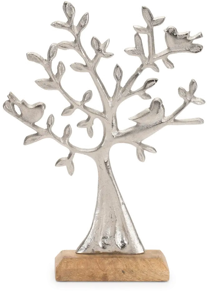 Silver Metal Tree with Birds | RC Willey