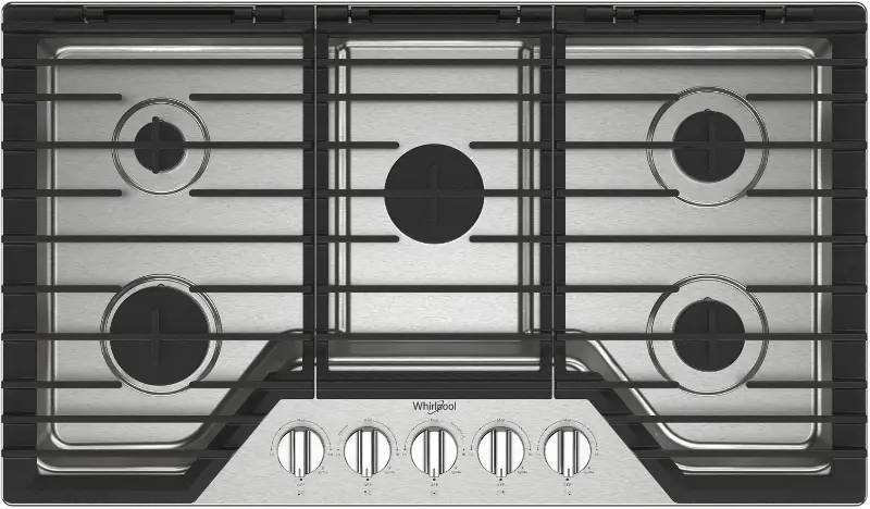 Whirlpool 36" Gas Cooktop with EZ-2-Lift Hinged Cast-Iron Grates ...