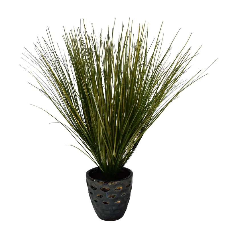 12" Tinsel Grass Hammered Ceramic Planter | RC Willey
