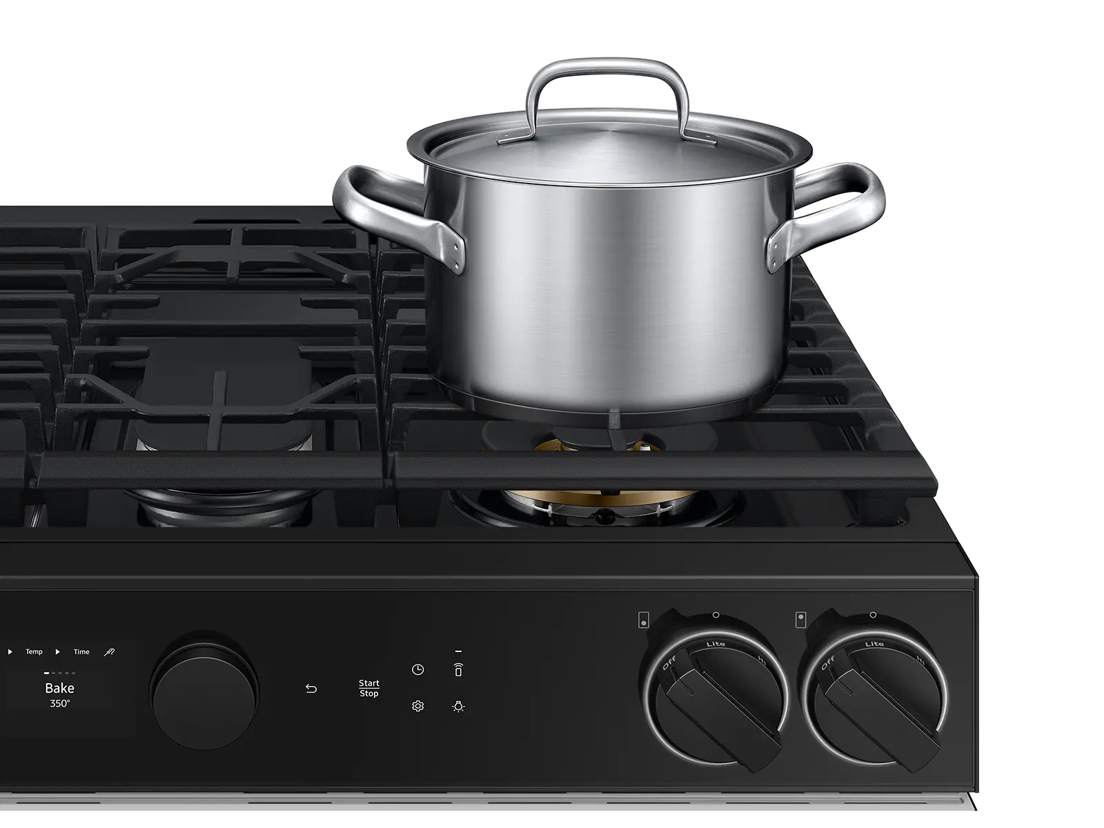 Bespoke Smart 6.0 Cu Ft Gas Range with Smart Oven Camera - White Glass ...