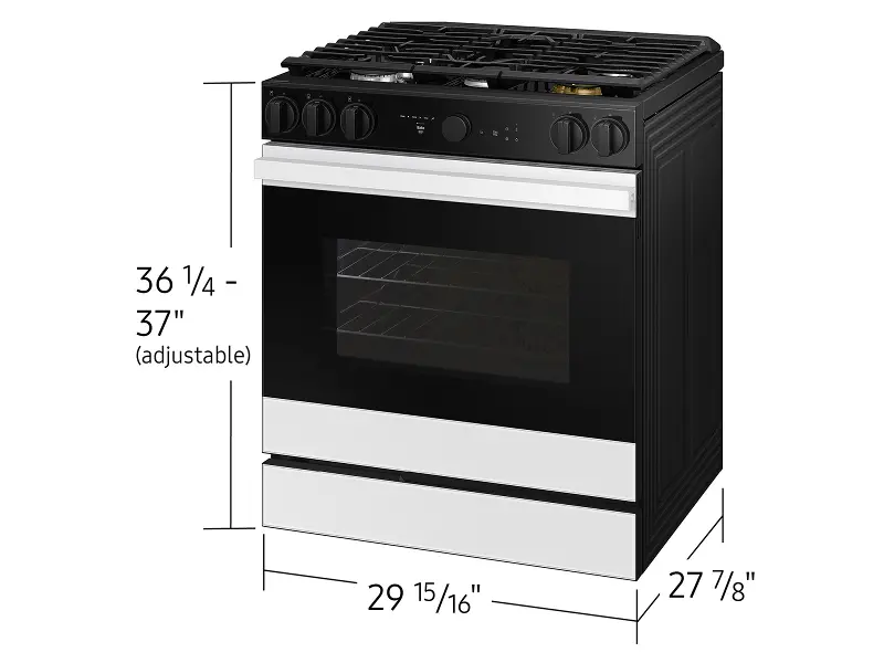 Bespoke Smart 6.0 Cu Ft Gas Range with Smart Oven Camera - White Glass ...
