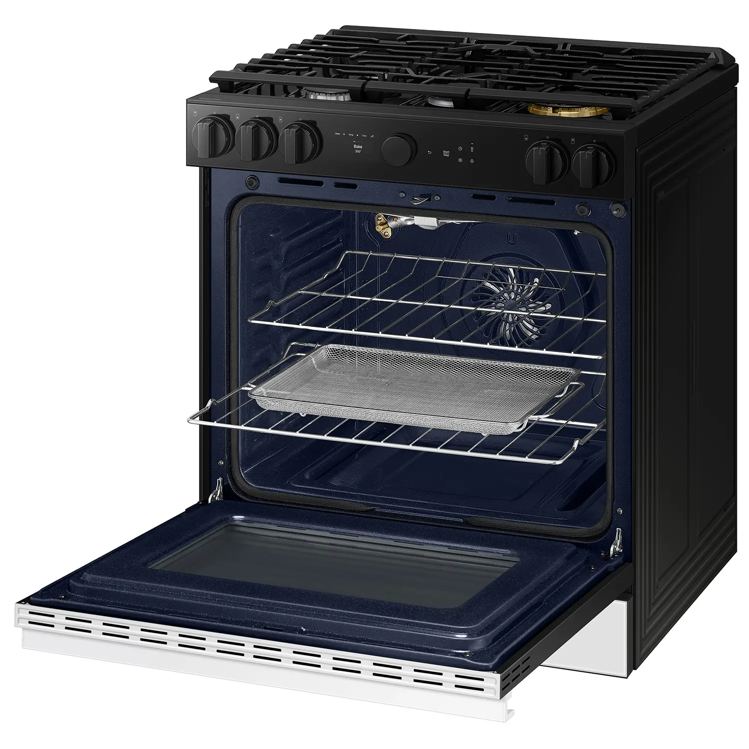 Bespoke Smart 6.0 Cu Ft Gas Range with Smart Oven Camera - White Glass ...