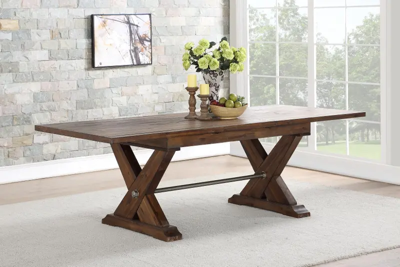 Vineyard Rustic Brown Dining Table | RC Willey