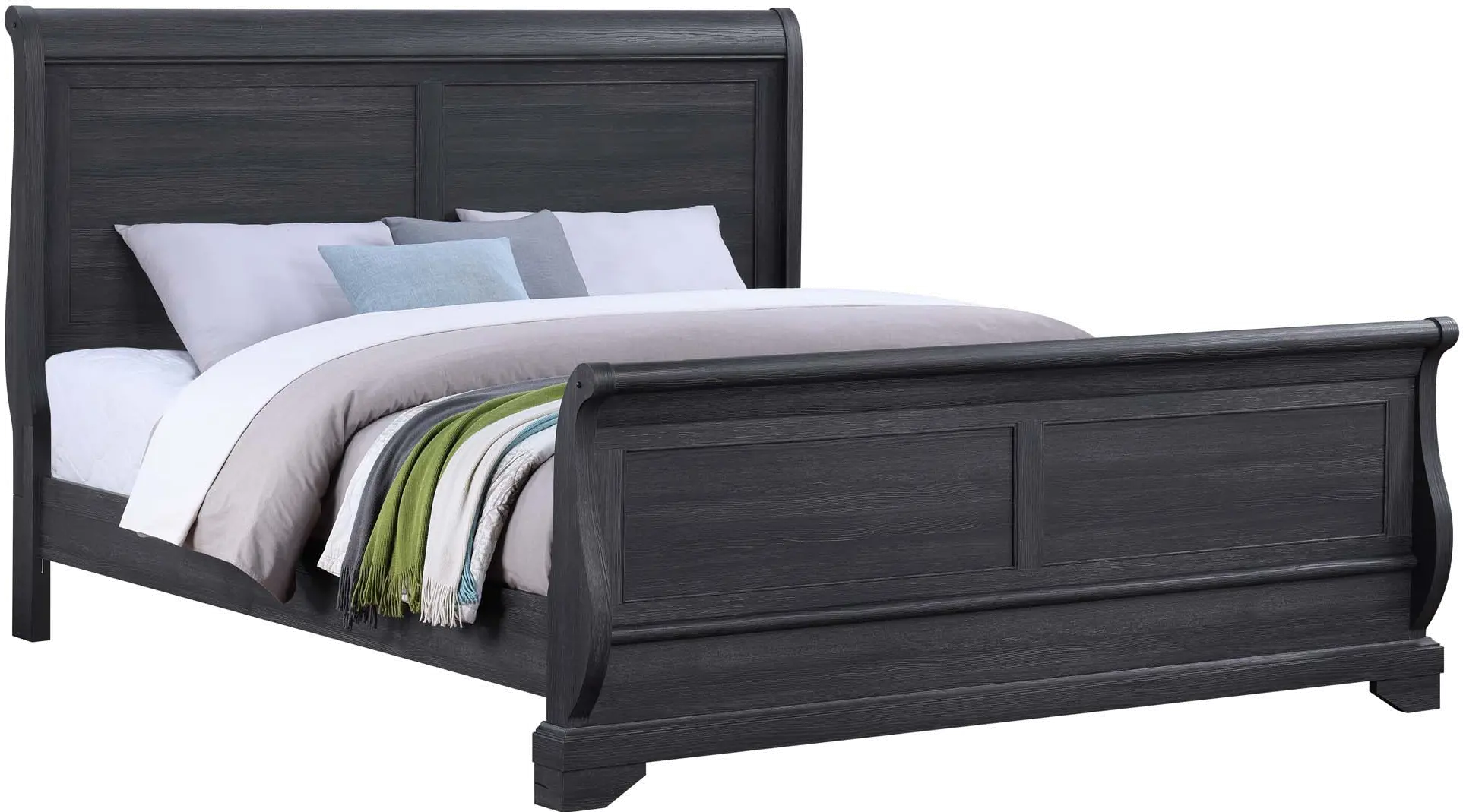Everton Gray Queen Sleigh Bed | RC Willey