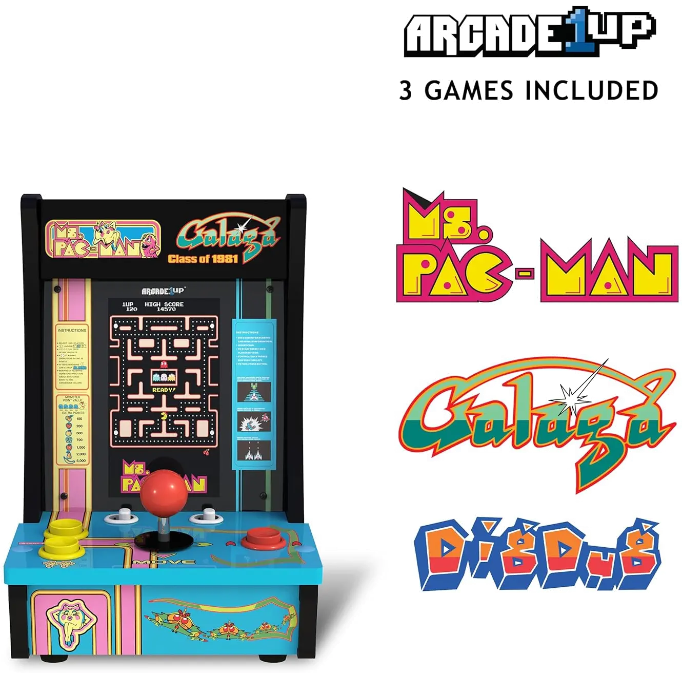 Arcade1Up Class of 81 Ms. PAC-Man/Galaga Countercade | RC Willey