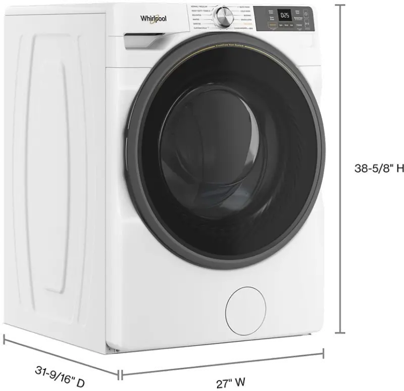 Whirlpool 4.5 Cu Ft Smart Front Load Washer with FreshFlow Vent System ...