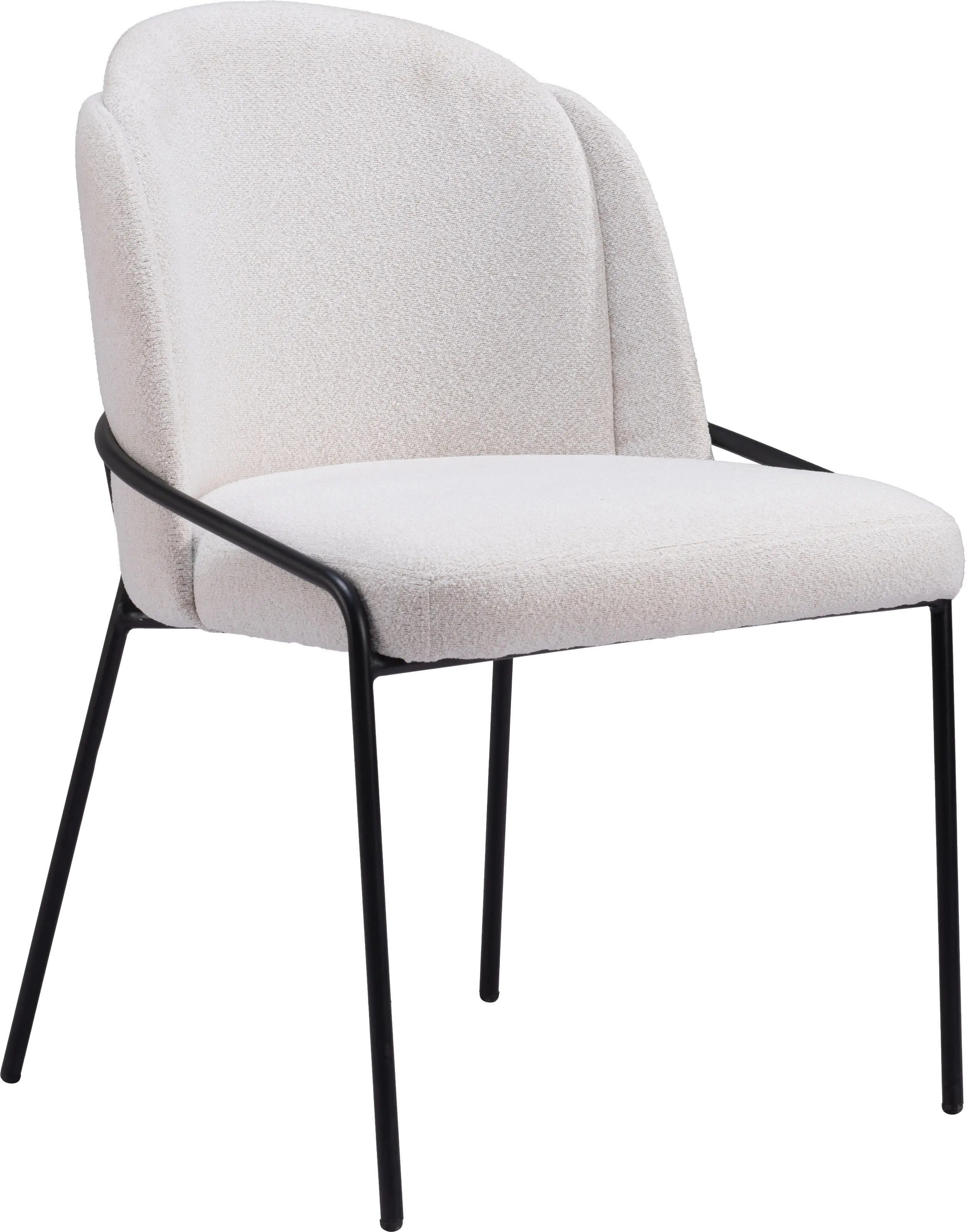 Baranzate Ivory Shearling Dining Chair | RC Willey