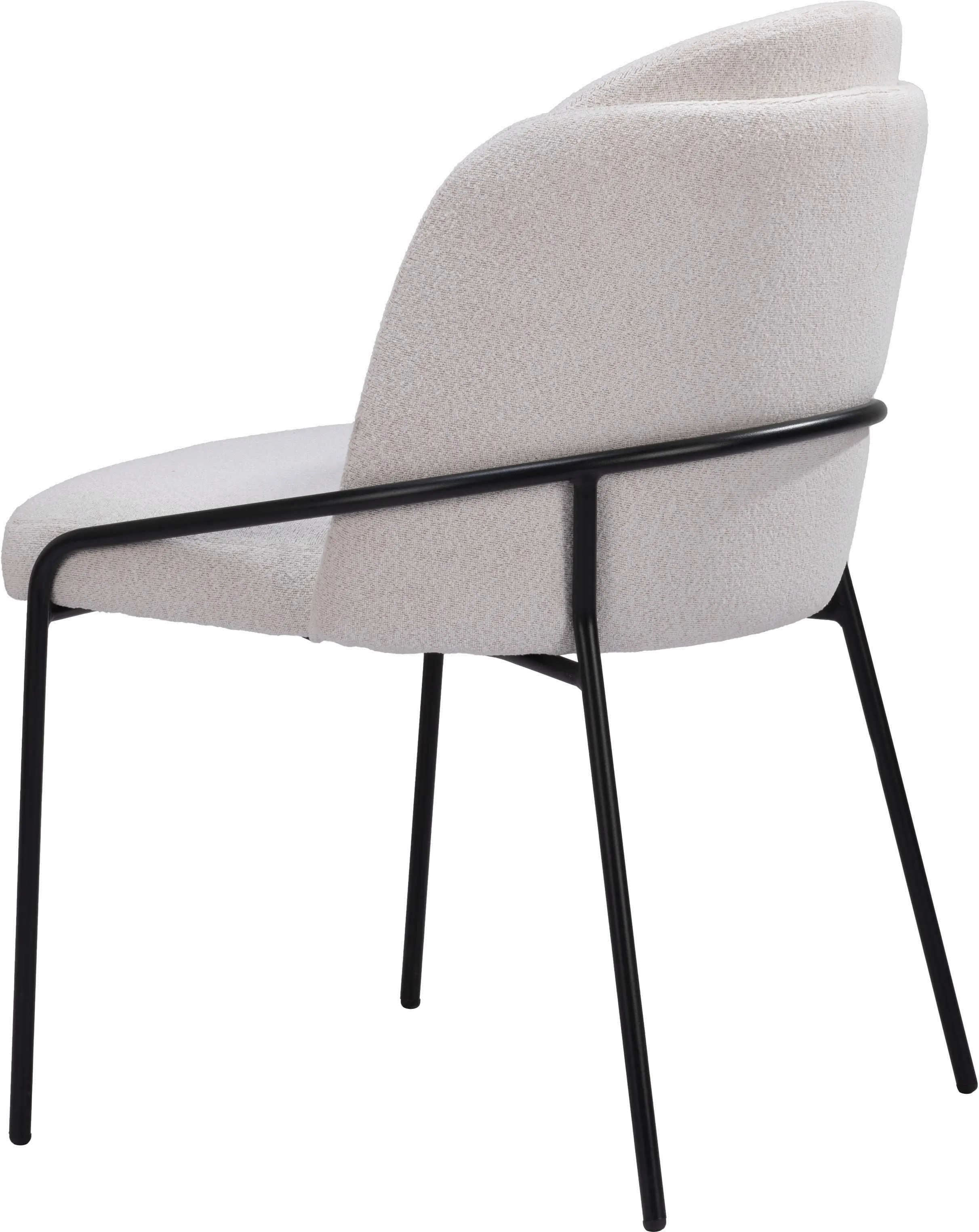 Baranzate Ivory Shearling Dining Chair | RC Willey