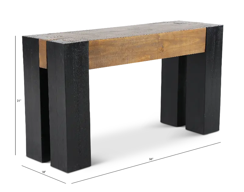 Pacifico Black and Brown Sofa Table | RC Willey