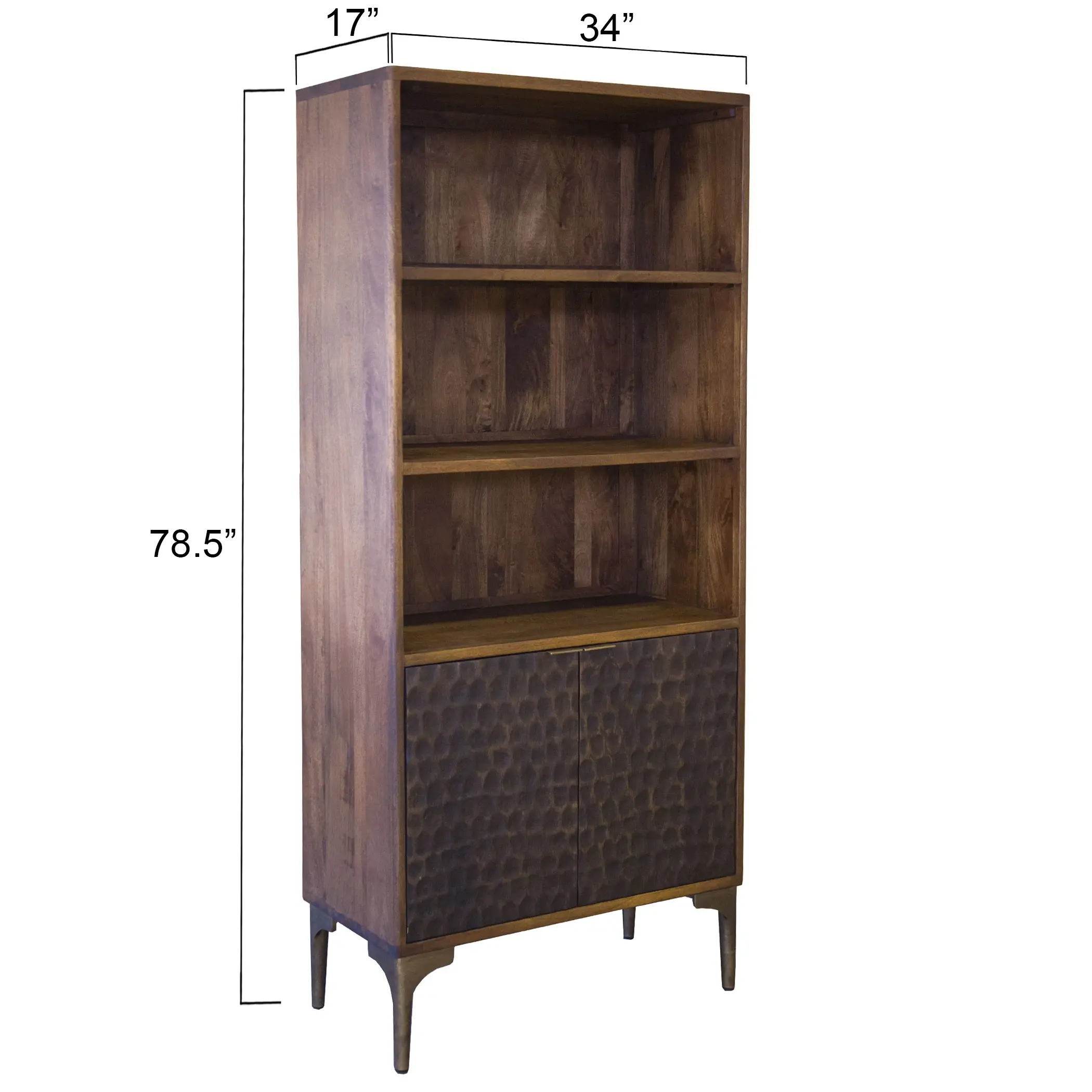 Santa Cruz Antique Bronze and Brown Bookcase | RC Willey