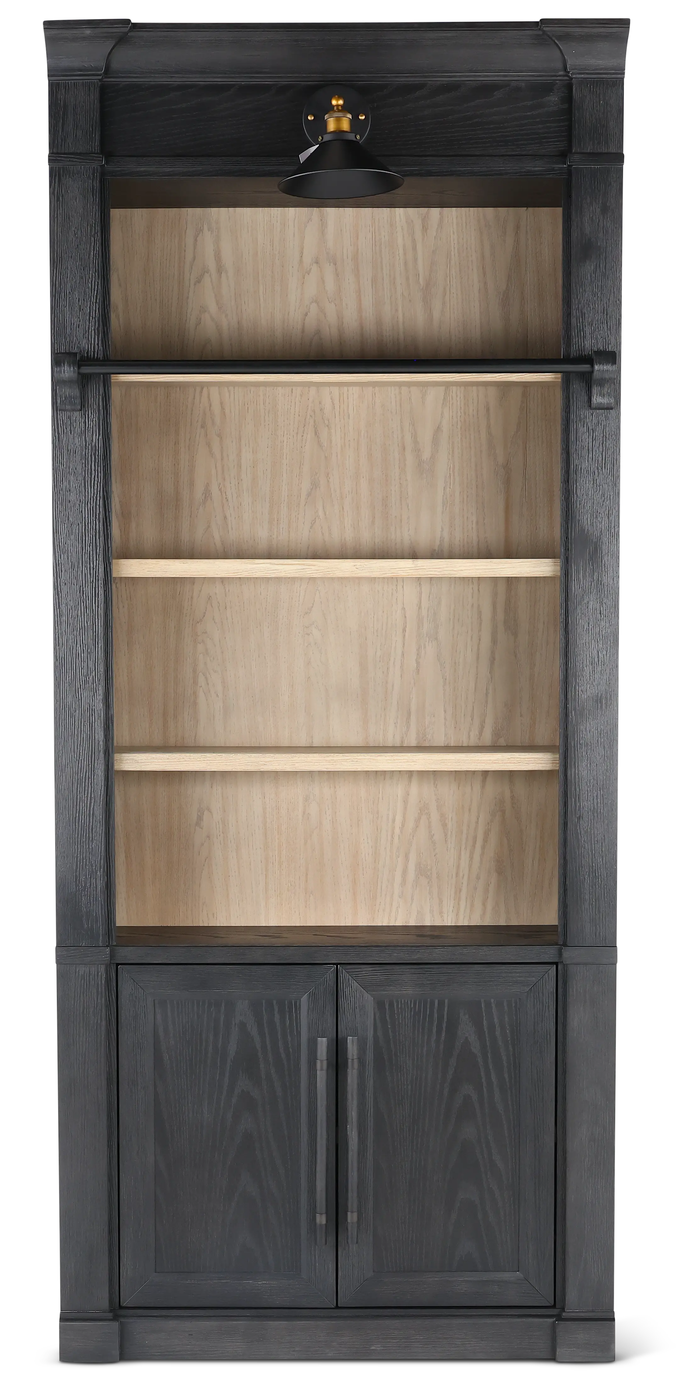 Willow Lane Black and Natural Bookcase | RC Willey