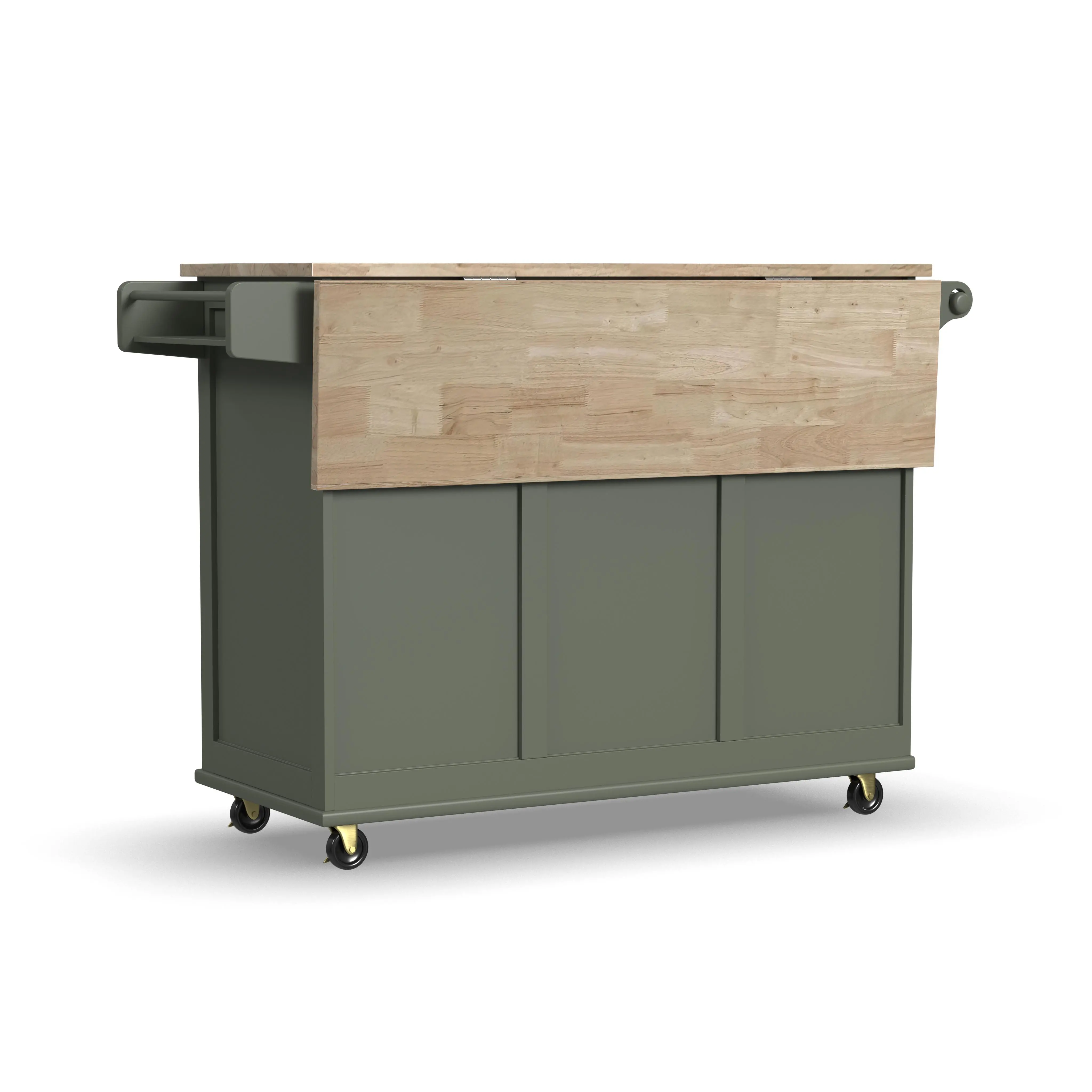 Dolly Madison Sage Kitchen Cart with Brass Hardware | RC Willey