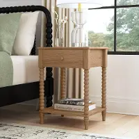 Spindle Light Oak Nightstand | RC Willey