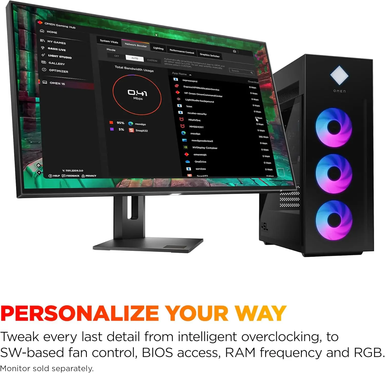 HP OMEN 45L Gaming Desktop Computer RTX5070 | RC Willey