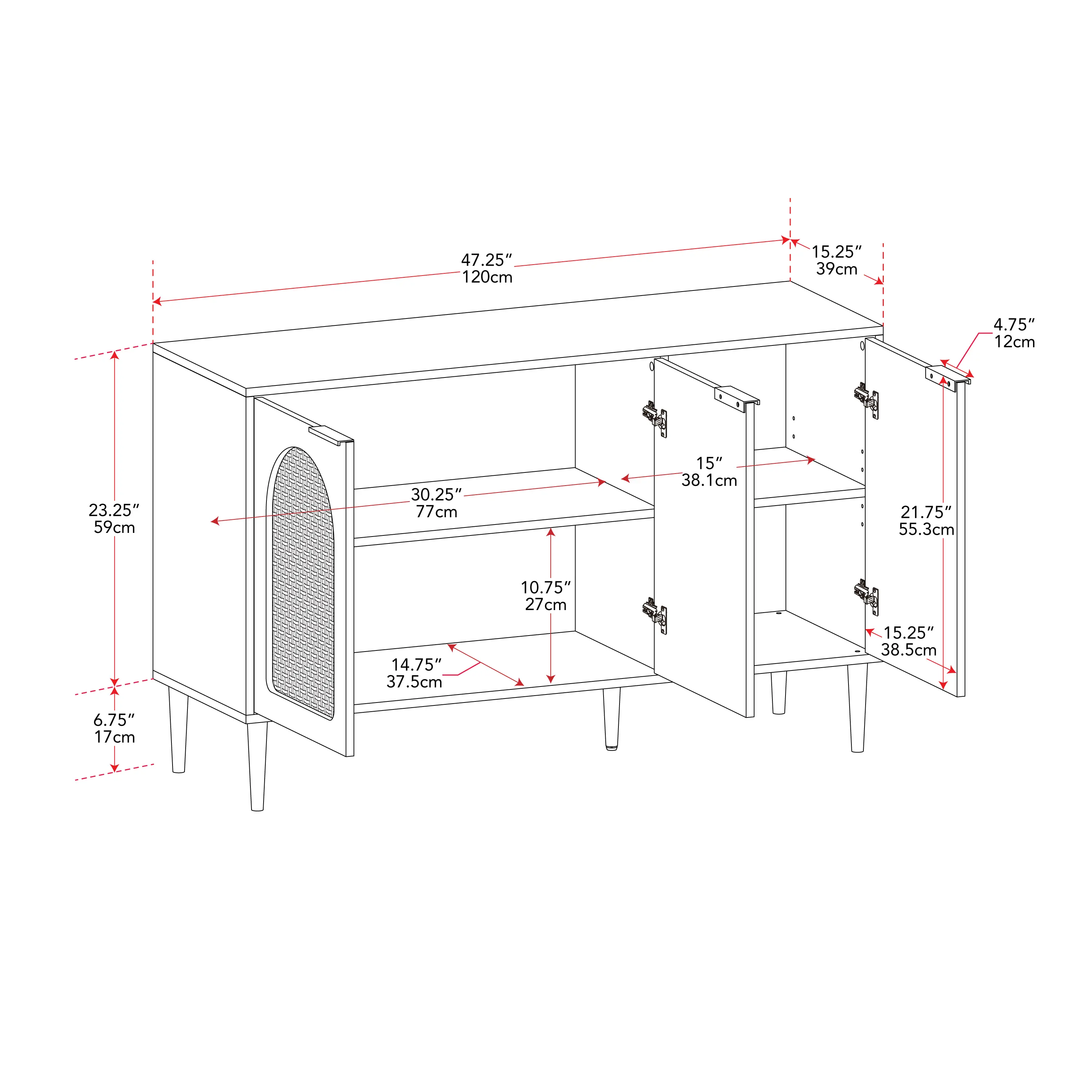 Freya Rattan Sideboard Cabinet | RC Willey