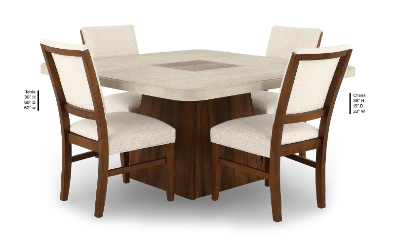 Wilton Medium Brown and Cream 5-Piece Dining Set | RC Willey