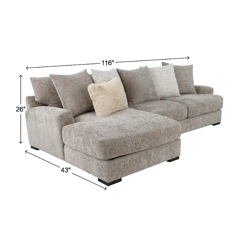 Carlin Gray 2-Piece Chaise Sectional | RC Willey