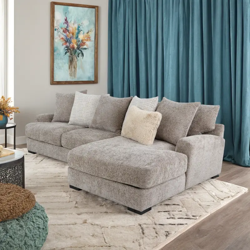Carlin Gray 2-Piece Chaise Sectional | RC Willey