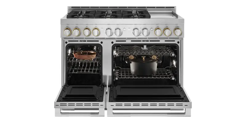 JennAir RISE Professional Gas Range with Chrome-Infused Griddle ...