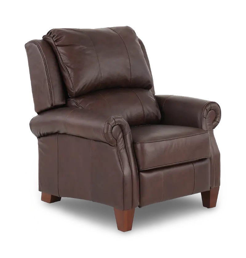 Carlton Chocolate Brown Leather High-Leg Recliner | RC Willey