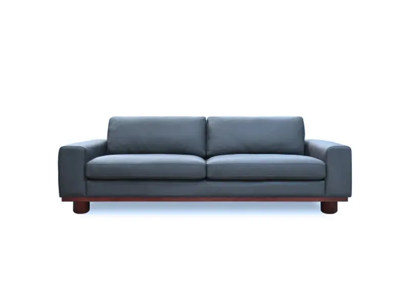Astaire Vintage Blue Italian Leather Sofa | RC Willey