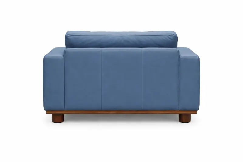 Astaire Vintage Blue Italian Leather Oversized Chair | RC Willey