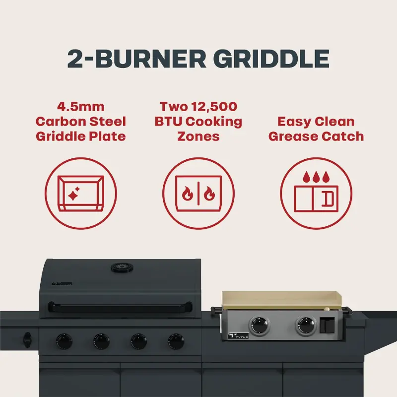 Tytus Modular Trio Grill with Gas Griddle and Charcoal Grill | RC Willey