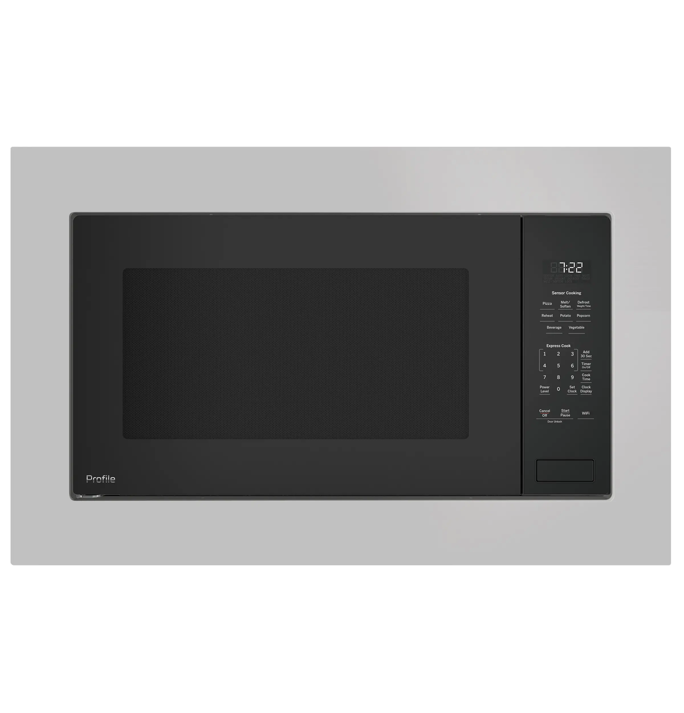 GE Profile 2.2 Cu Ft Built-In Microwave and 27" Trim Kit - Black and ...