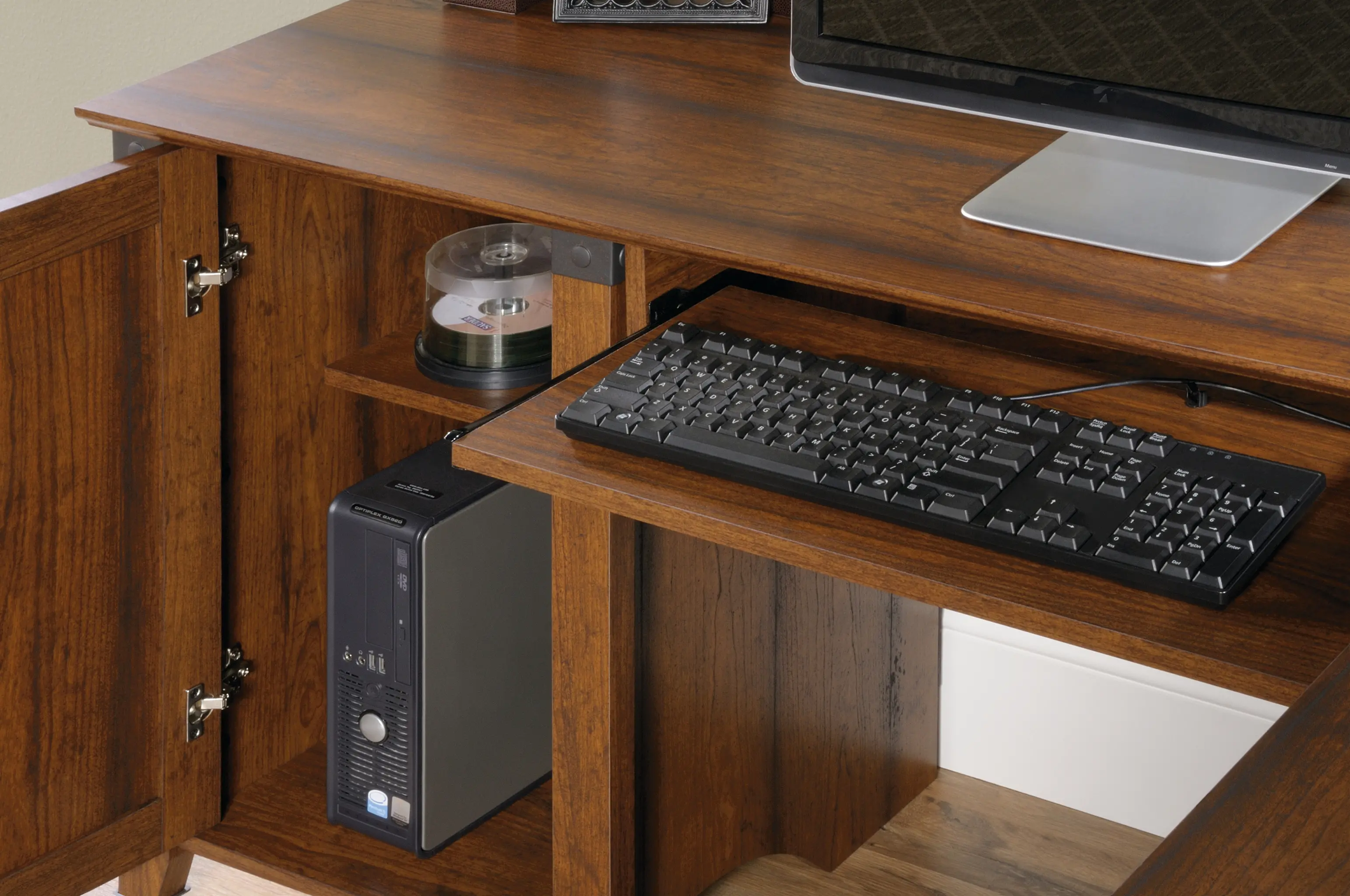 Cherry Corner L-Shaped Desk | RC Willey